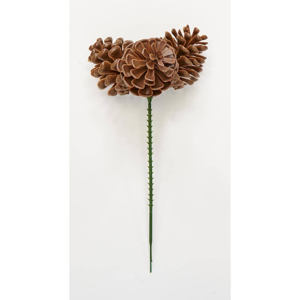 2.3 in. Plastic Pine Cone x 3 on a Christmas Wreath Pick Arrangement ...