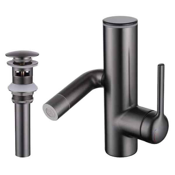 waterpar Single Handle LED Temperature Display Bathroom Faucet with Pop ...