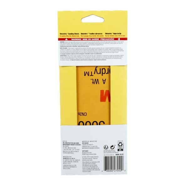 3M Wetordry 3 2/3 in. x 9 in. 3000 Grit Super Ultra Fine Grade ...