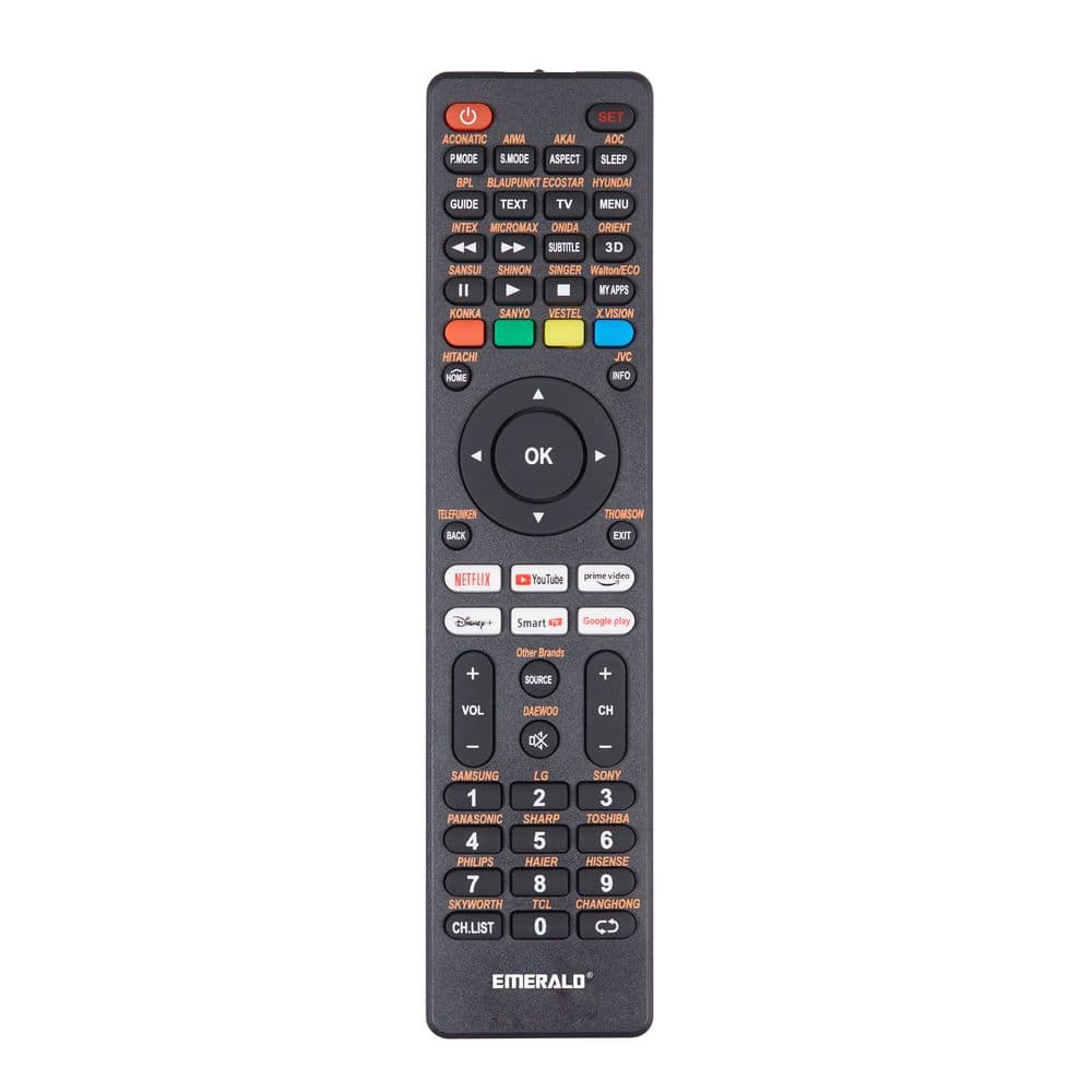 Emerald 3 Device Universal TV Remote Control in Black SM-REM-102 - The ...