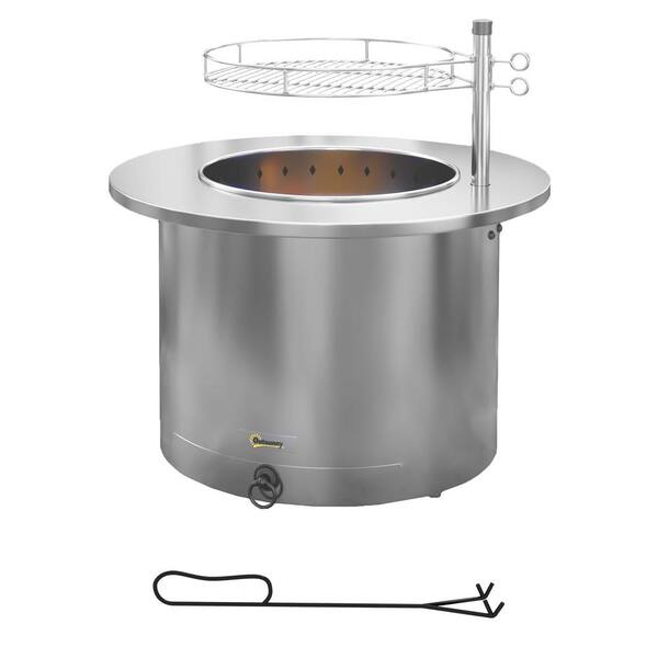 FASHION FINESSE LLC 25 in. Stainless Steel Portable Wood Burning ...