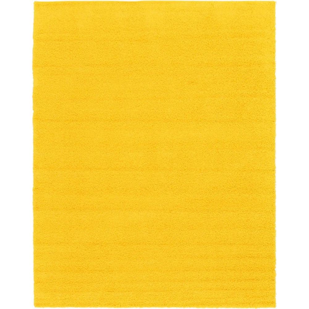 Unique Loom Solid Shag Tuscan Sun Yellow 10' 0 x 13' 0 Area Rug 3127879 ...