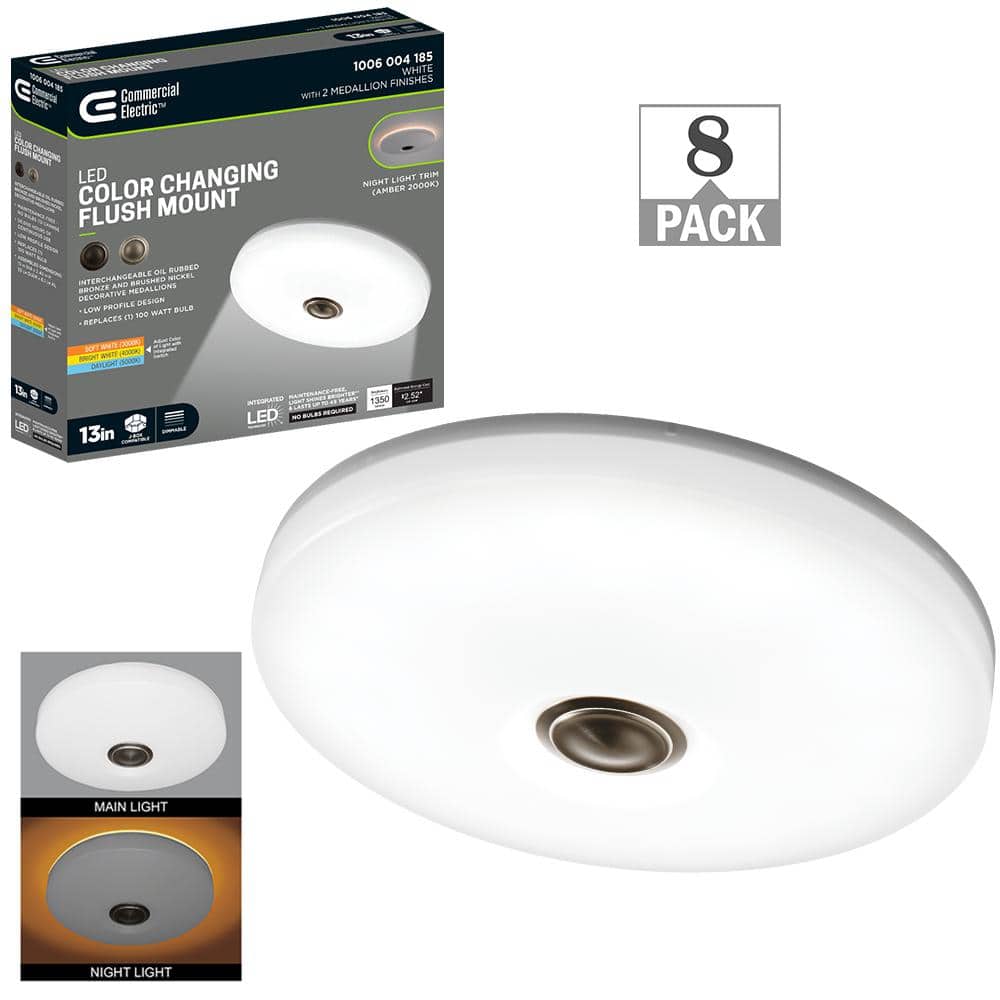 Reviews for Commercial Electric Low Profile 13 in. LED Flush Mount w ...