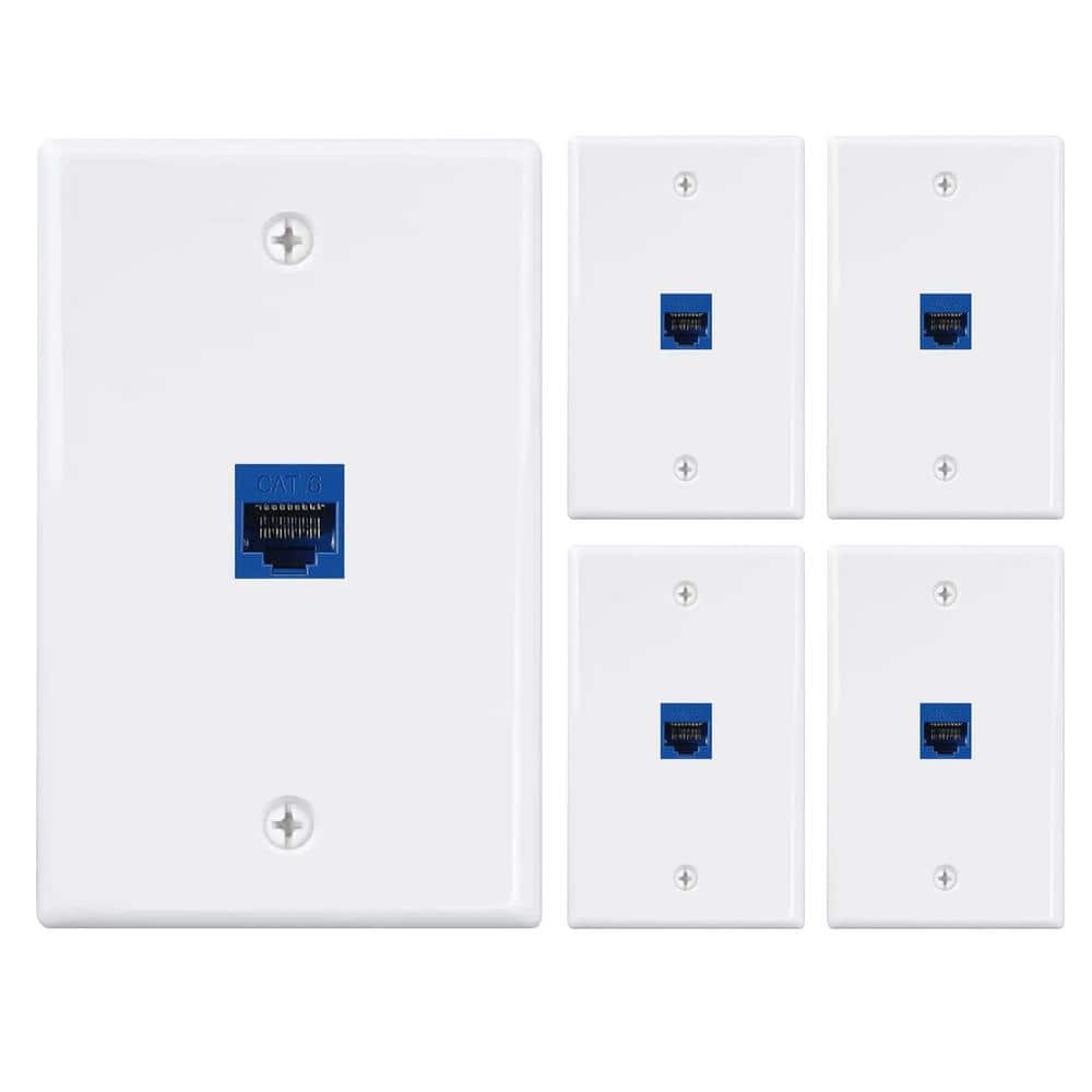 Newhouse Hardware White 1-Gang Ethernet Wall Plate (5-Pack) CAT6WP-WH ...