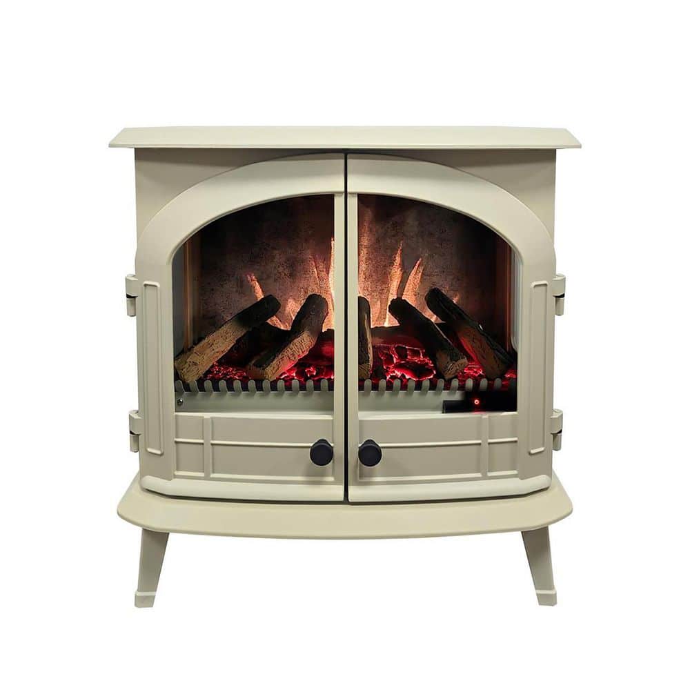 Modern Ember Harlowe 24 in. 1500W Cream Electric Stove Fan-Forced Space ...