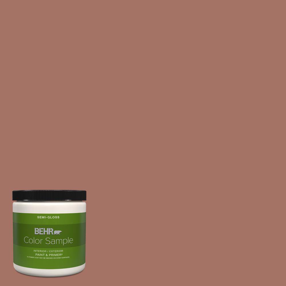 BEHR PREMIUM PLUS 8 oz. #200F-5 Toasted Nutmeg Semi-Gloss Interior ...