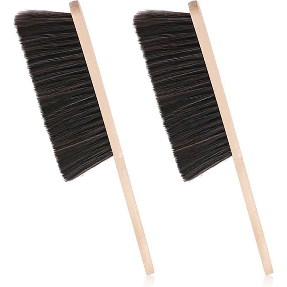 KIWDZFU 14.2in Wooden Dust Brush Hand Broom with Soft Bristles for ...