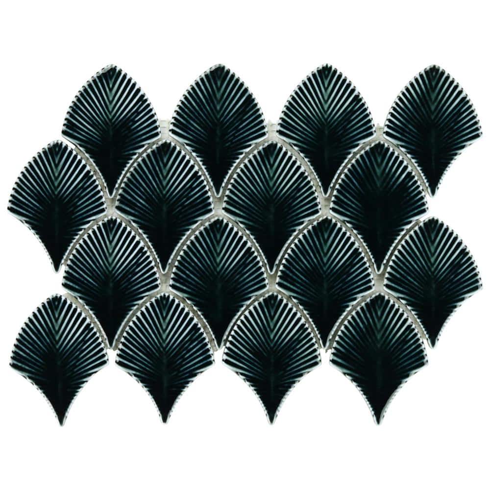Ivy Hill Tile Delphi Midnight Blue 4.3 in. x 0.45 in. Polished Glass ...