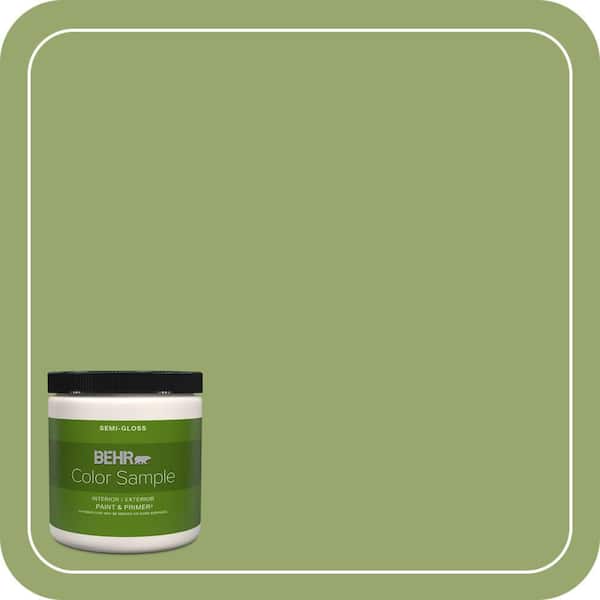 BEHR PREMIUM PLUS 8 oz. #MQ4-43 Green Plaza Semi-Gloss Interior ...