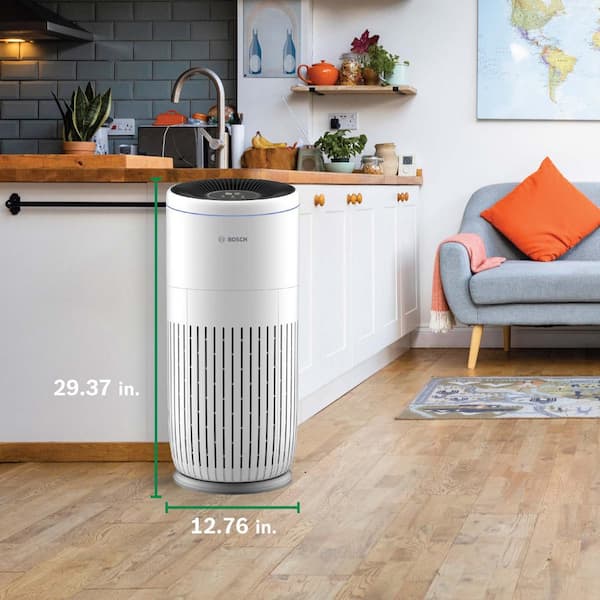 Bosch Air 6000 2 745 Sq. Ft. HEPA Type Whole House Air Purifier in White with 6 Speeds ENERGY STAR Smart and Quiet AHAM 7733701950 The Home Depot