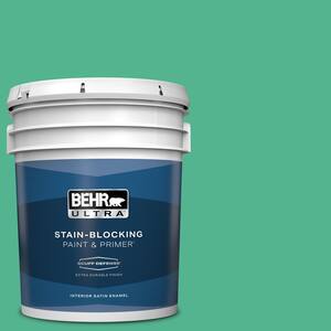 BEHR PREMIUM PLUS 1 gal. #MQ4-16 Aruba Green Satin Enamel Exterior ...