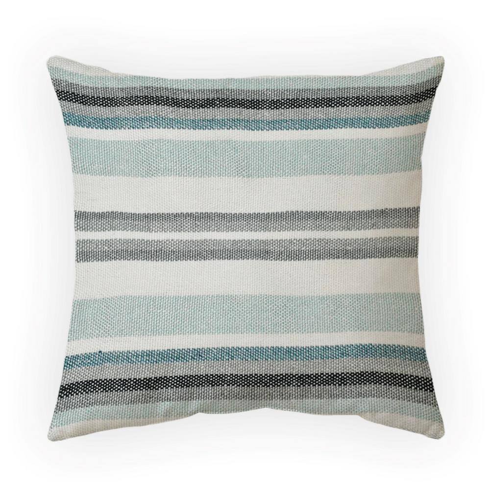 18 in. x 18 in. Woven Outdoor Multi-Stripe Recyled Polyester Throw ...