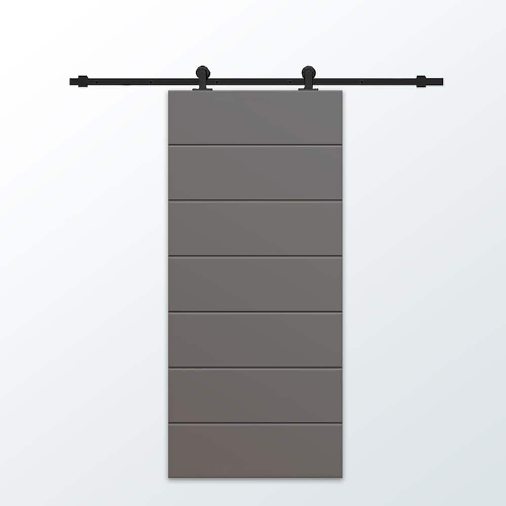 CALHOME 24 in. x 84 in. Light Gray Painted Composite MDF Paneled ...