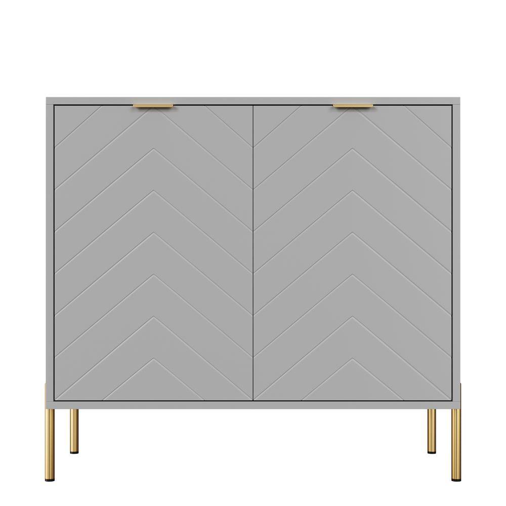 Gray 31.5 in. H Storage Cabinet with Adjustable Shelves CL-CJ2M-GY ...