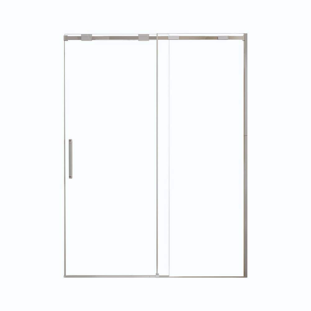 TCYO 60 in. W x 74 in. H Sliding Semi-Frameless Shower Door in Chrome ...