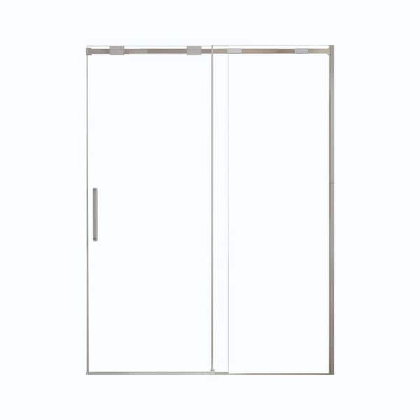 TCYO 60 in. W x 72 in. H Double Sliding Semi-Frameless Shower Door in Matte Black Finish with ...