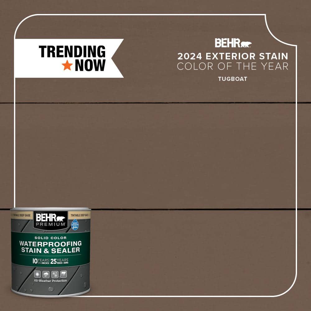 BEHR PREMIUM 8 oz. #SC-141 Tugboat Solid Color Waterproofing Exterior ...