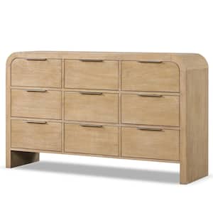 Furniture of America Falkner Modern Natural Wood 9 Drawer 63 in. Wide ...