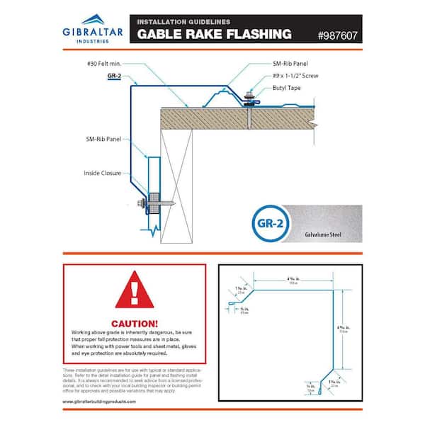Gibraltar Building Products 10 ft. 29-Gauge Galvalume GR2 Gable Rake ...
