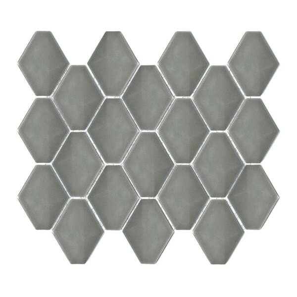 Ivy Hill Tile Medley Diamond Warm Gray 10.39 in. x 12.55 in. Glossy ...