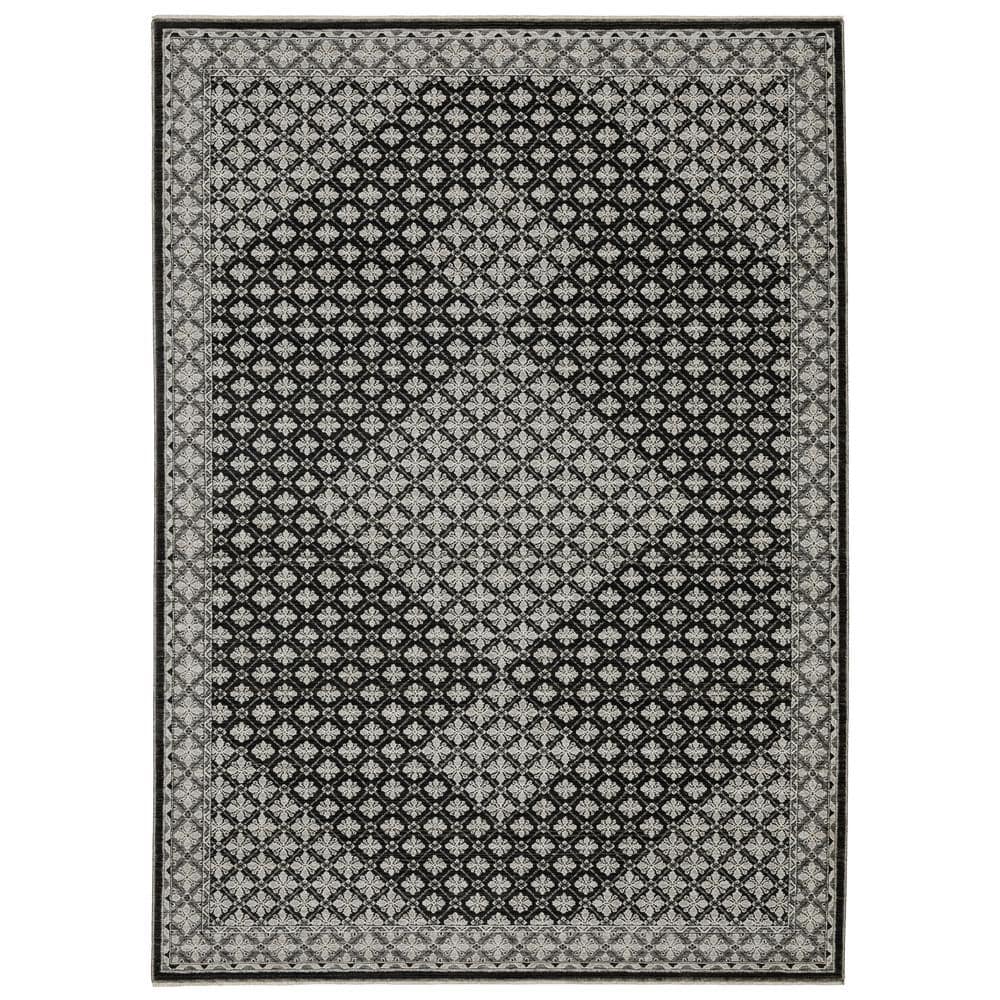 AVERLEY HOME Channing Black/Gray 6 ft. x 9 ft. Geometric Diamond ...