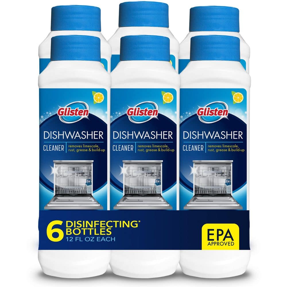 Glisten 12 oz. Dishwasher Cleaner and Disinfectant Lemon Scent (6-Pack ...