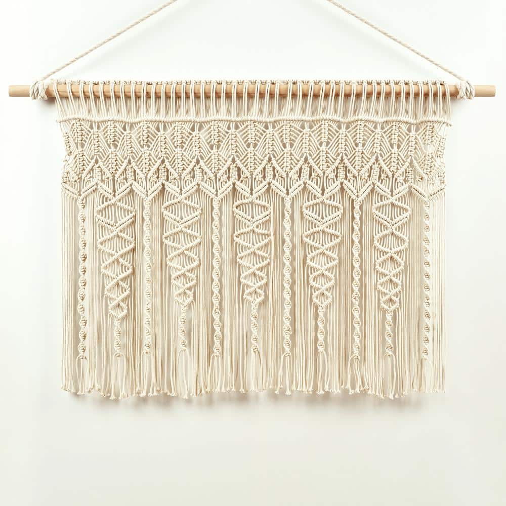 Lush Decor Boho Macrame Textured Cotton Valance/Kitchen Curtain/Wall ...