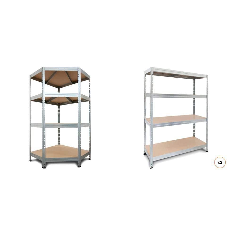 AR SHELVING Garage Series 4-Tier Galvanized Steel Shelving Unit (36 in ...