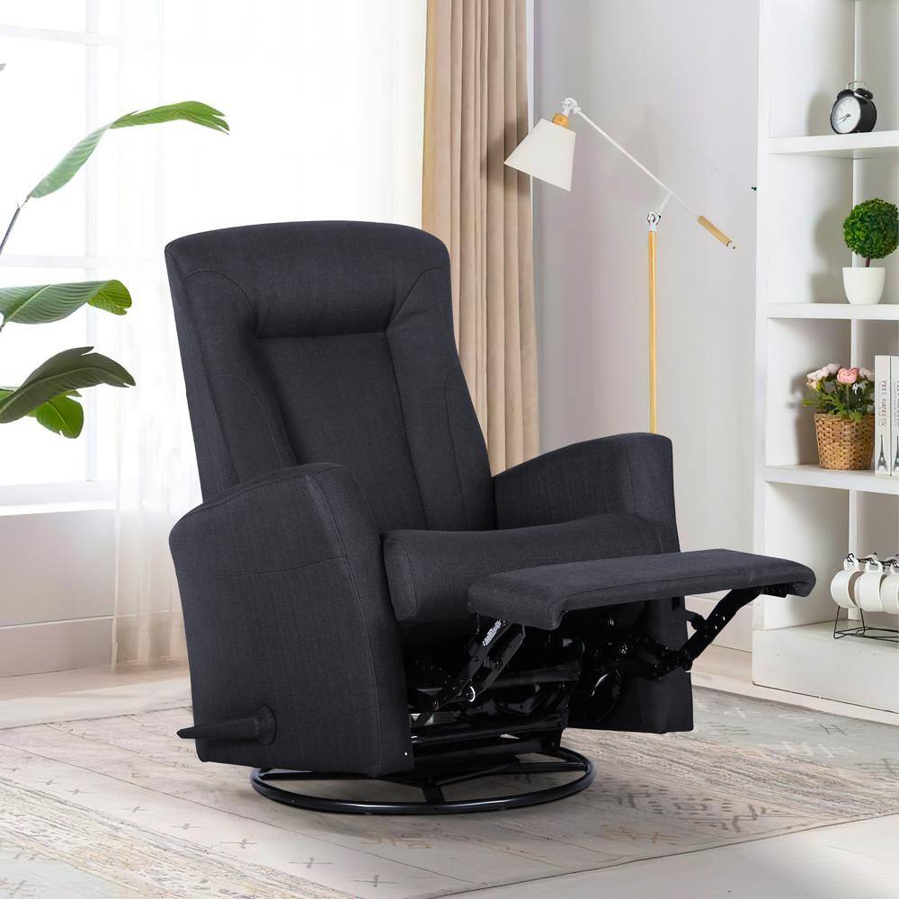 LY & S Collection Dark Gray Manual Swivel Glider Recliner SGS588-BK ...