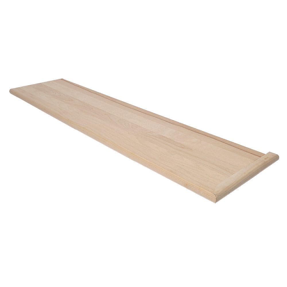 Stairtek 1 in. x 11.5 in. x 42 in. Unfinished Maple Reversible Return ...