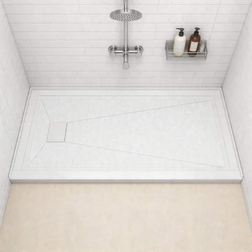 Zeafive Voe 72 in. L x 36 in. W Single Threshold Alcove Shower Pan Base ...