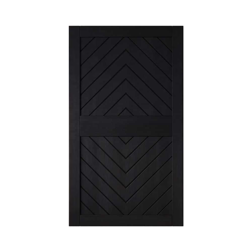 HOMACER JT2 50 in. x 84 in. C-Panel Solid Core Black Fishbone Design ...