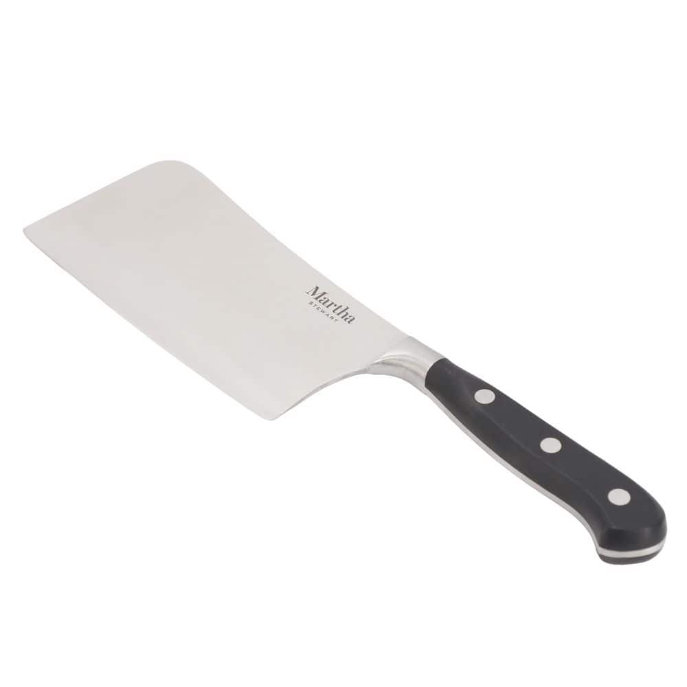 Martha Stewart Carverton 6 in. Stainless Steel Cleaver Knife in Black ...