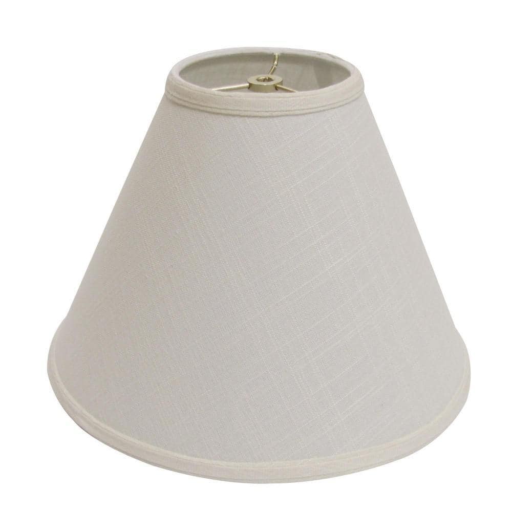TOBILI 13 in. Off White Linen Cone Lamp Shade with Washer Fitter ...