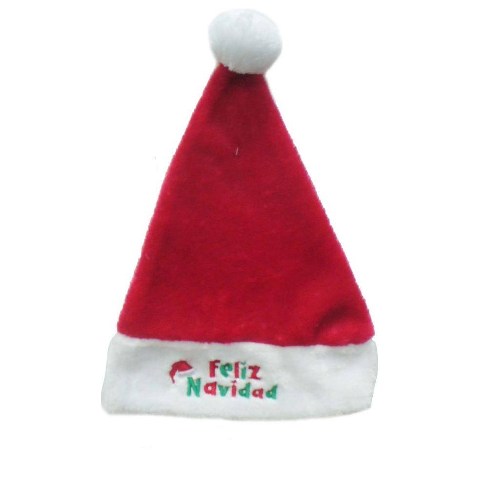 Home Accents Holiday 17 in. Red Plush Santa Hat H1120010A - The Home Depot