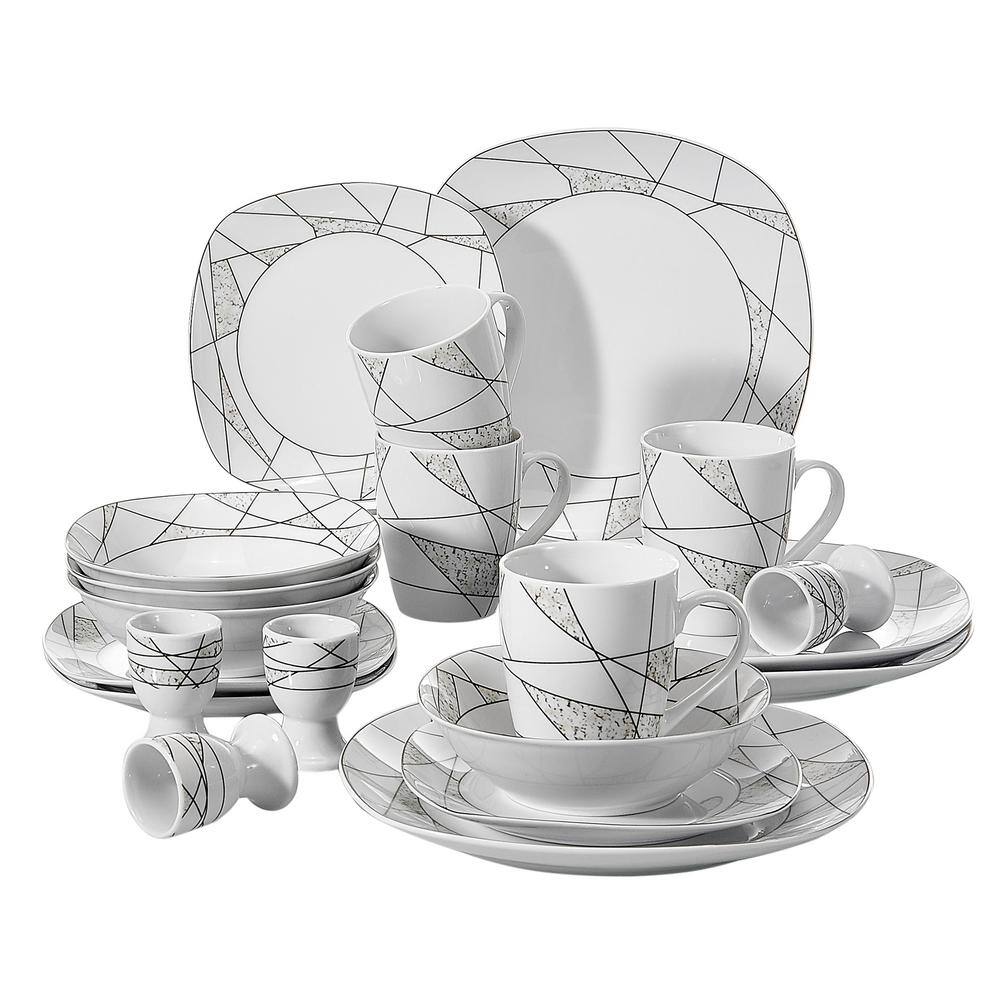 VEWEET Series Serena 20-Piece Porcelain Dinner Set with 4*Egg Cup 4*Mug ... VEWEET Series Serena 20-Piece Porcelain Dinner Set with 4*Egg Cup 4*Mug ...