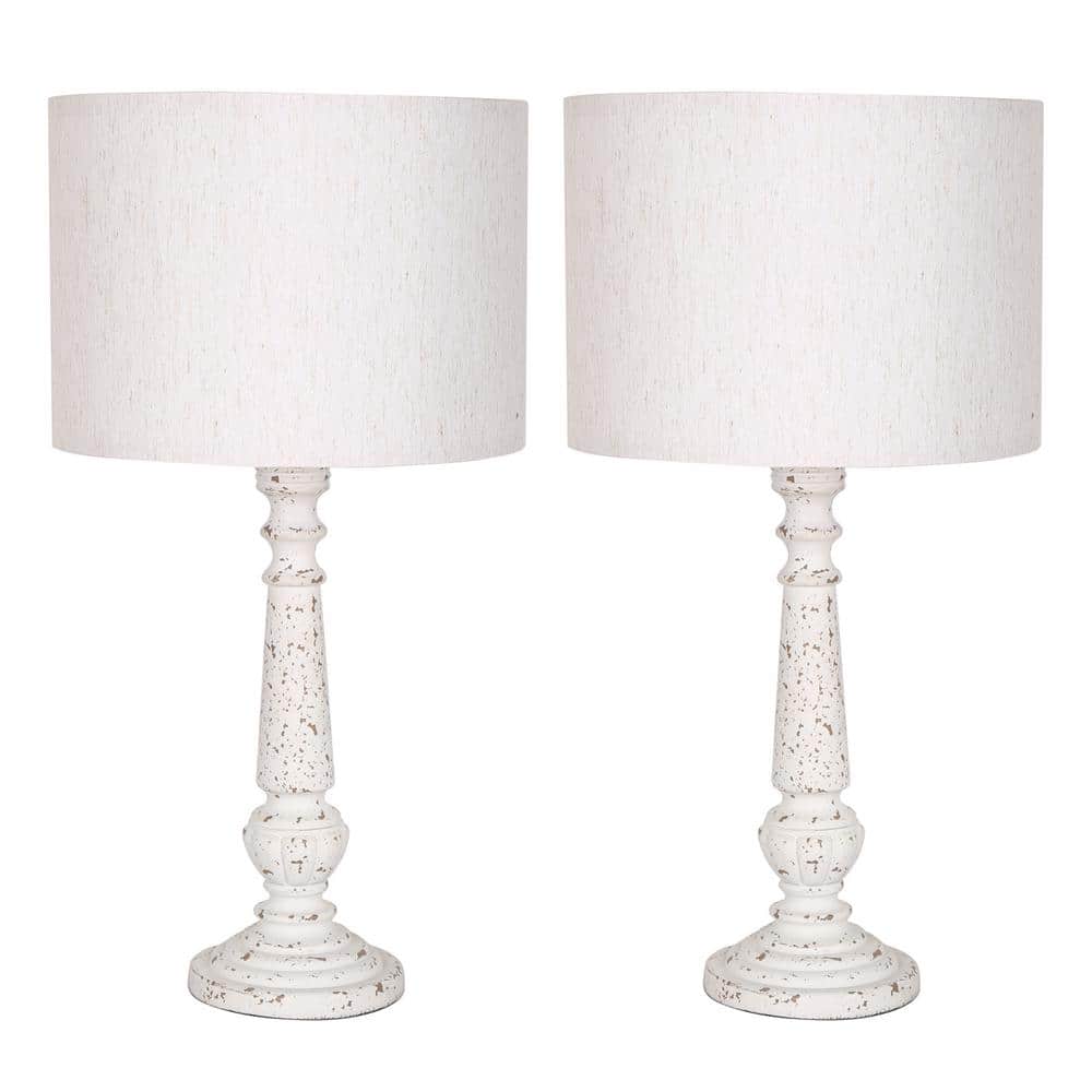 Pia Ricco 24.5 in. Beige Bedside Table Lamp Sets with Shade and No Buld ...