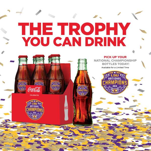 COKE 8OZ COCA-COLA CLASSIC LSU NATIONAL CHAMPIONSHIP 6 PK 049000018349 ...