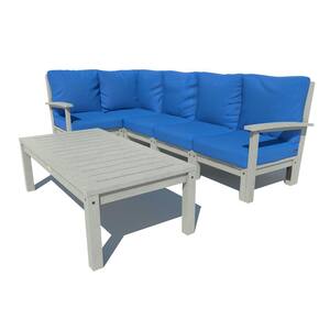 POLYWOOD EDGE 6-Piece Plastic Outdoor Deep Seating Sectional Set with ...