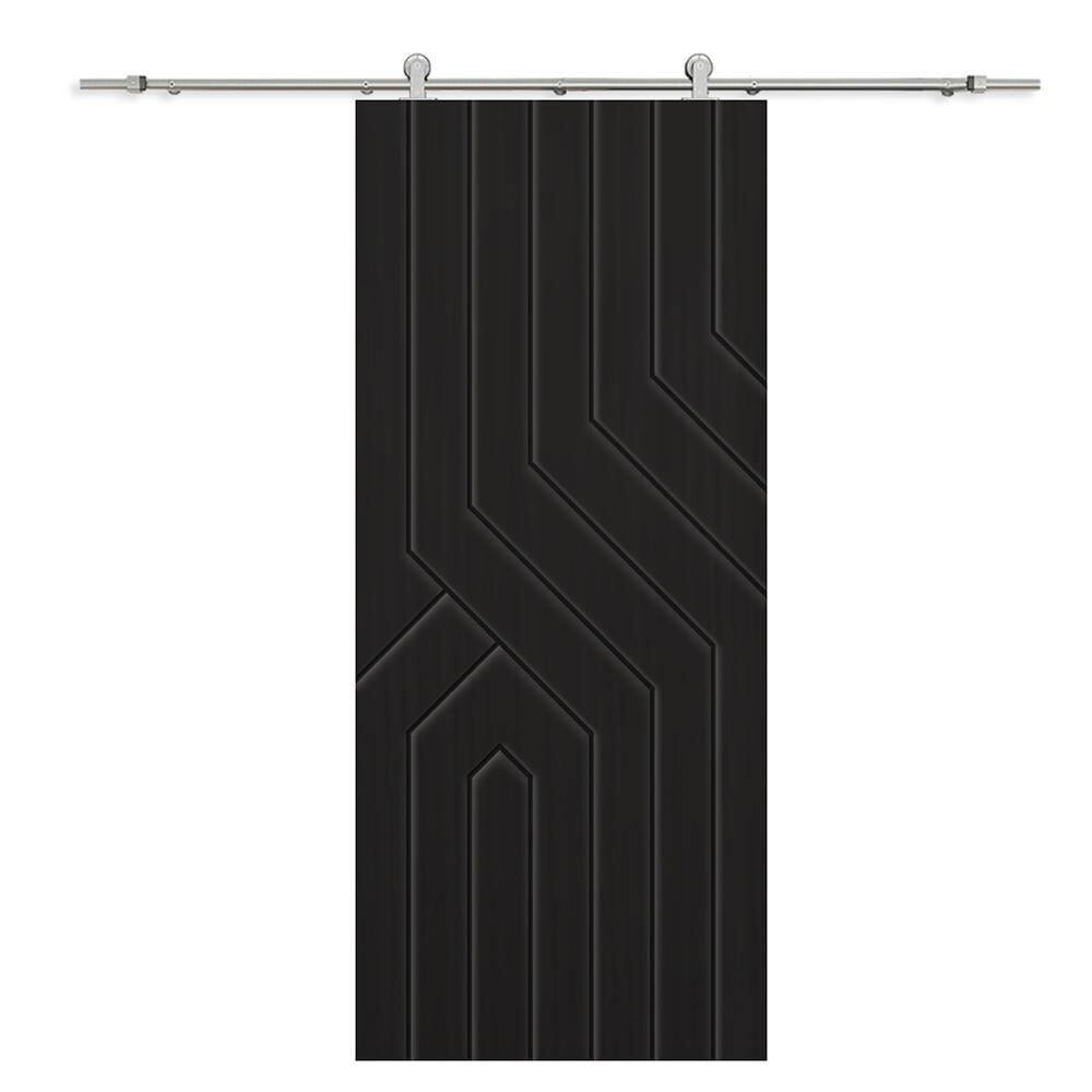 CALHOME 42 in. x 80 in. Black Painted Composite MDF Paneled Interior ...