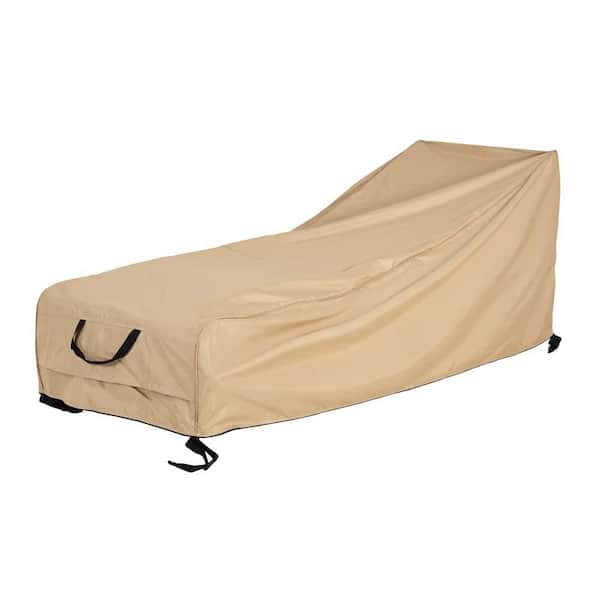 Beige Outdoor Chaise Lounge Cover, Waterproof Patio Furniture Cover ...