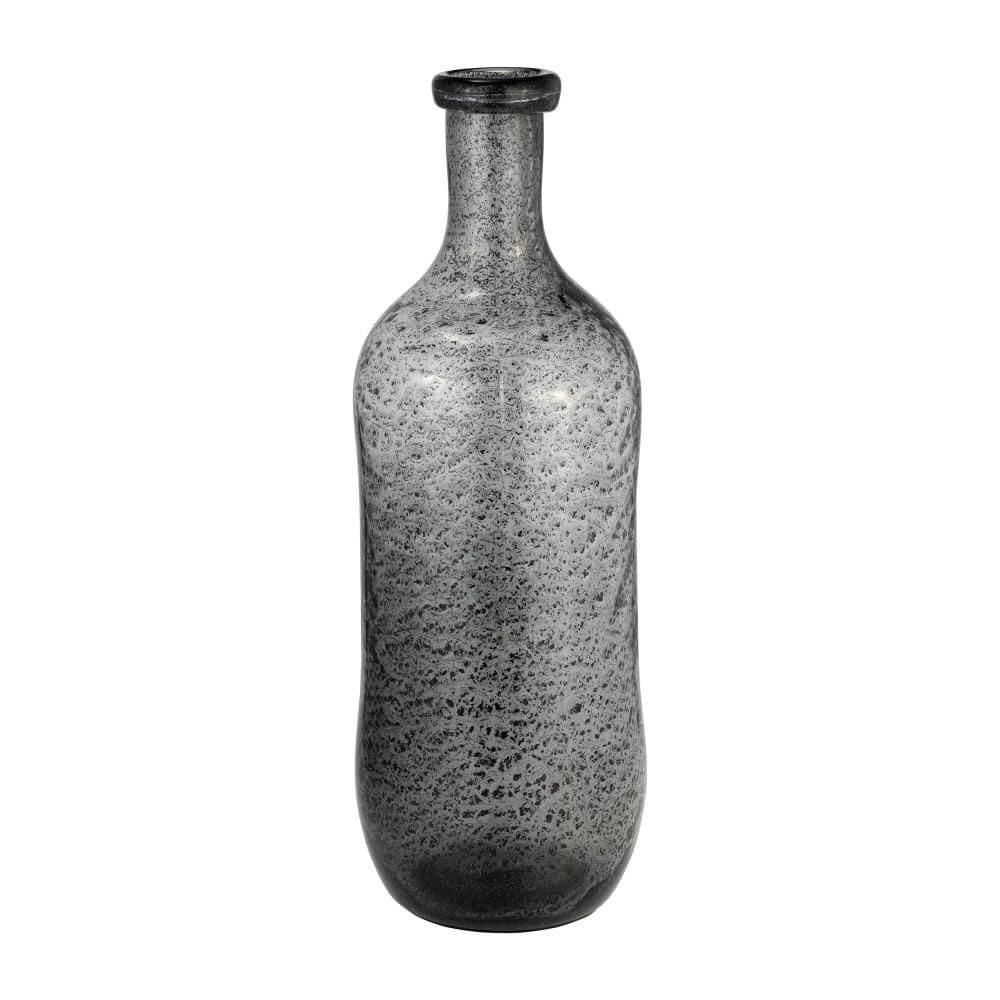 Liv & Skye 17 in. Gray Glass Bud Irregular Shape Decorative Vase 17983 ...