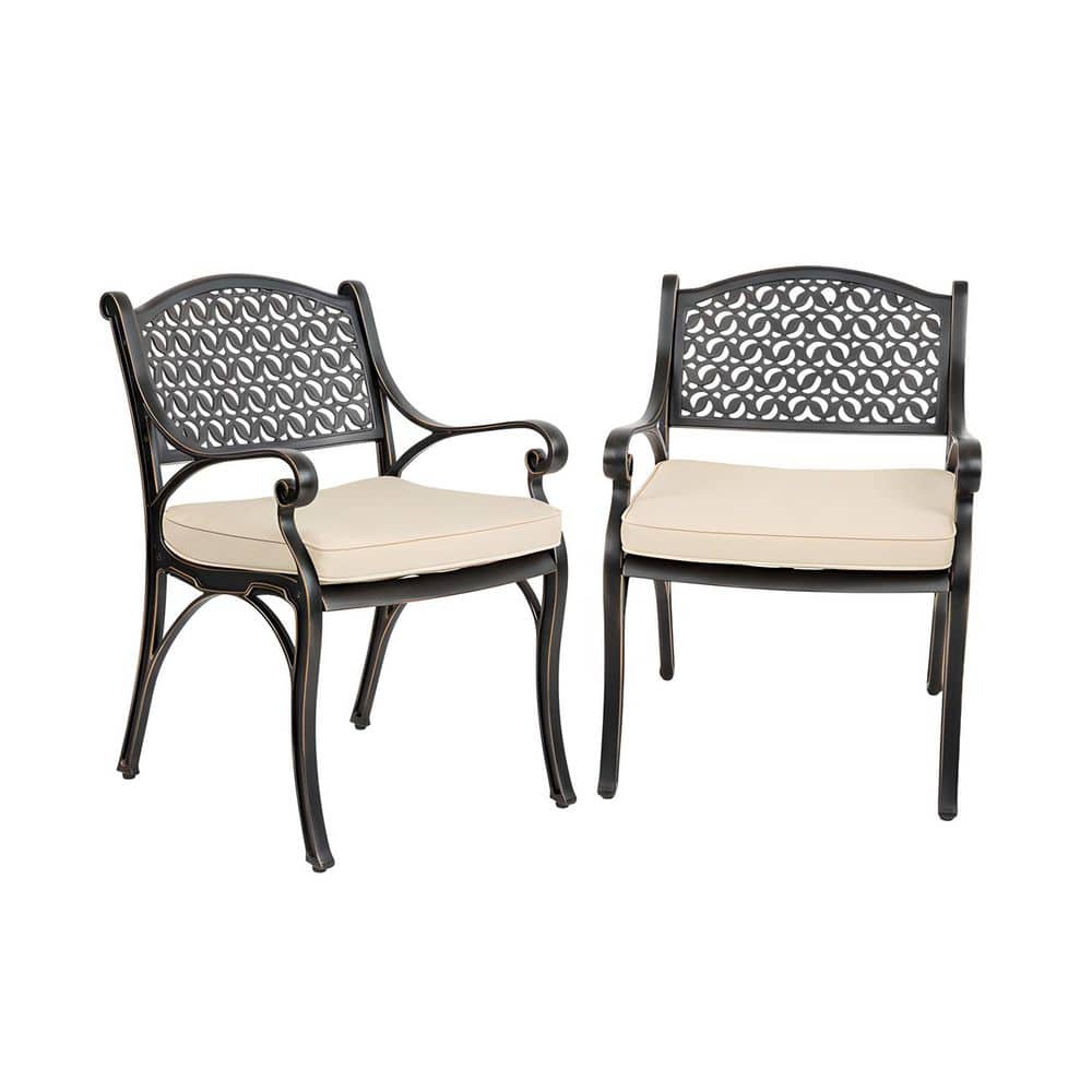 Kinger Home Harmon Cast Aluminum Outdoor Patio Dining Chairs With Set ...