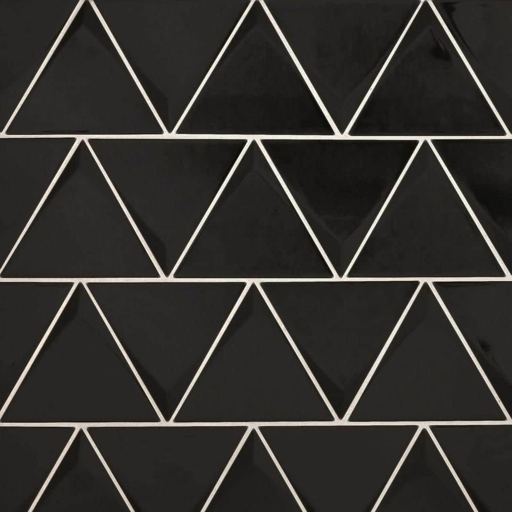 Bedrosians Triangolo Triangle 5 in. x 5 in. Matte Black Ceramic Wall ...