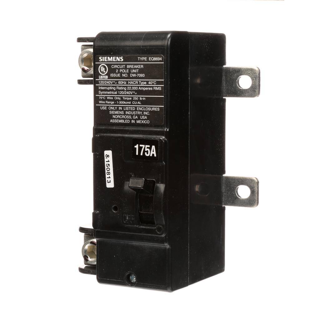 Siemens 175 Amp Double-Pole Main Circuit Breaker MBK175A - The Home Depot