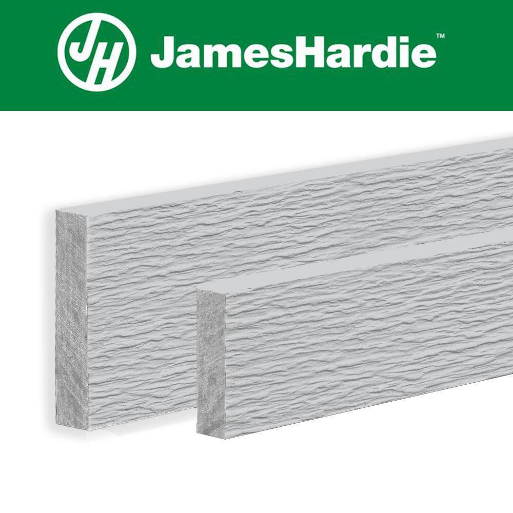 James Hardie Hardie Trim HZ 0.75 in. x 5.5 in. x 12 ft. Primed Rustic ...