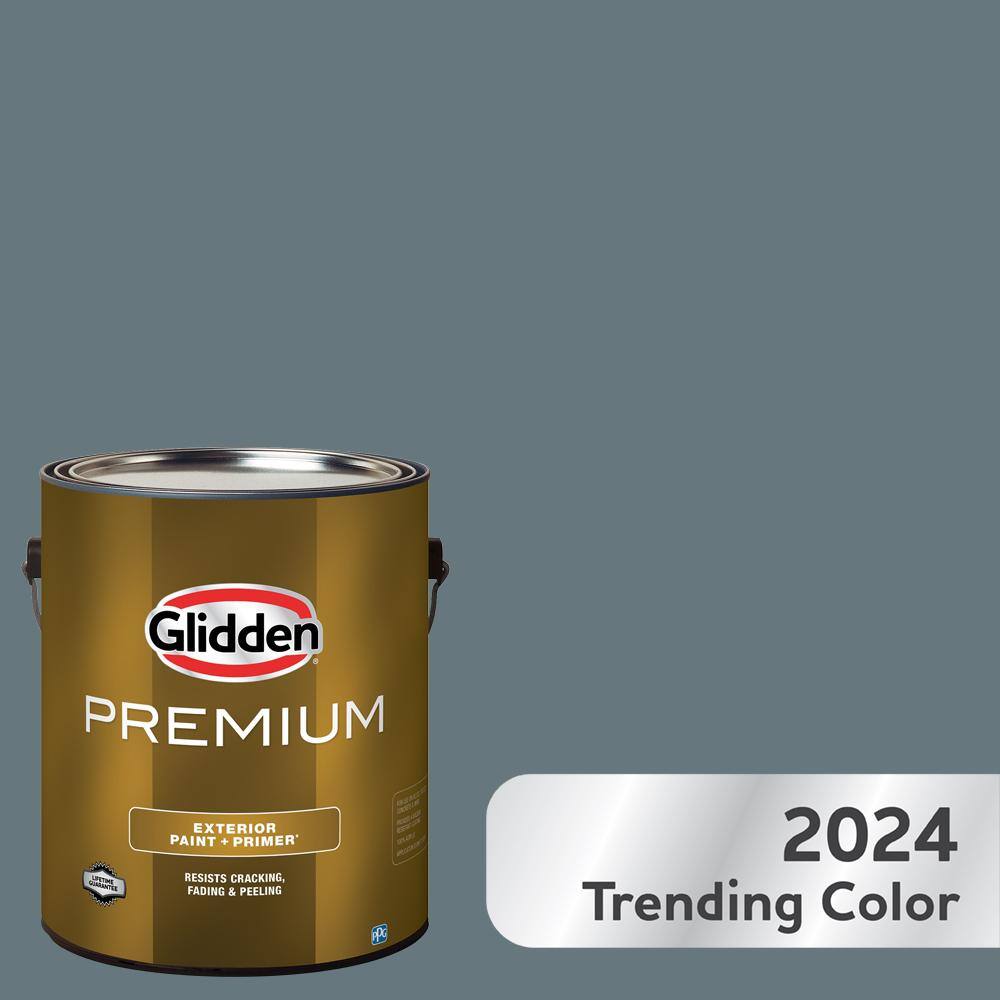 Glidden Premium 1 gal. PPG1037-5 Night Rendezvous Flat Exterior Latex ...