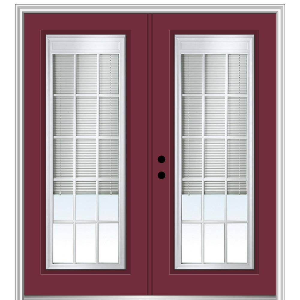 MMI Door 64 in. x 80 in. Internal Blinds and Grilles Right-Hand Inswing ...