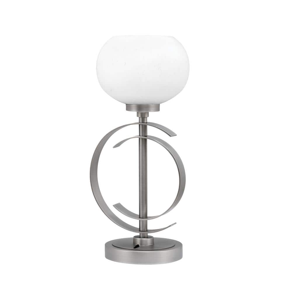 Savanna 16.5 in. Graphite Accent Table Lamp with White Muslin Glass ...