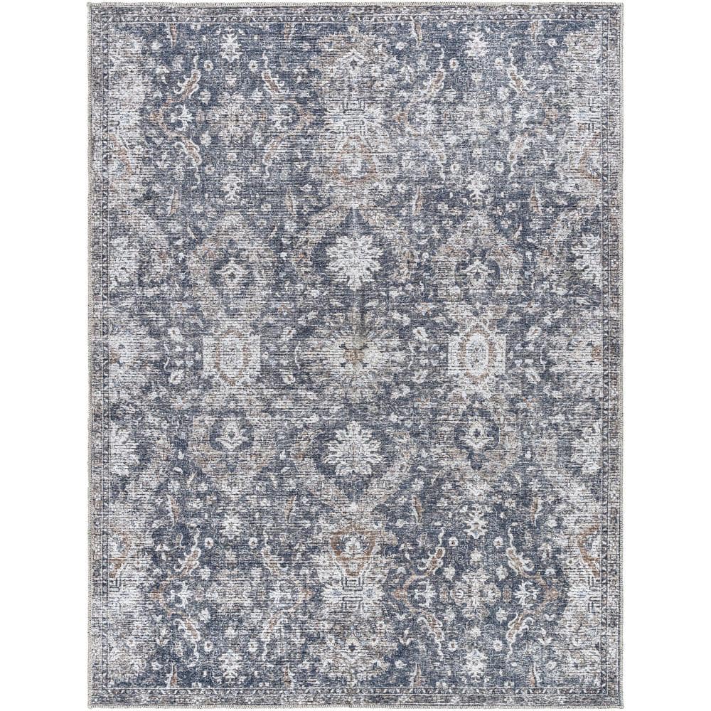 Livabliss Lorelai Medium Gray Traditional 7 ft. x 9 ft. Indoor Machine ...